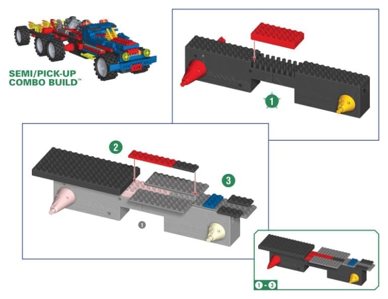 Collect and Build Road Rigs Semi Truck and Pick Up Truck COMBO 11906 ...