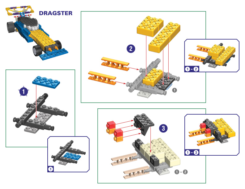 61021 61023 Dragster | Knex.Parts