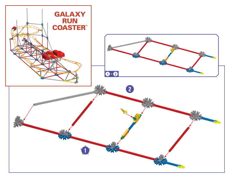 Rippin Rocket 2 Coaster Alt Galaxy Run Coaster 51026 | Knex.Parts