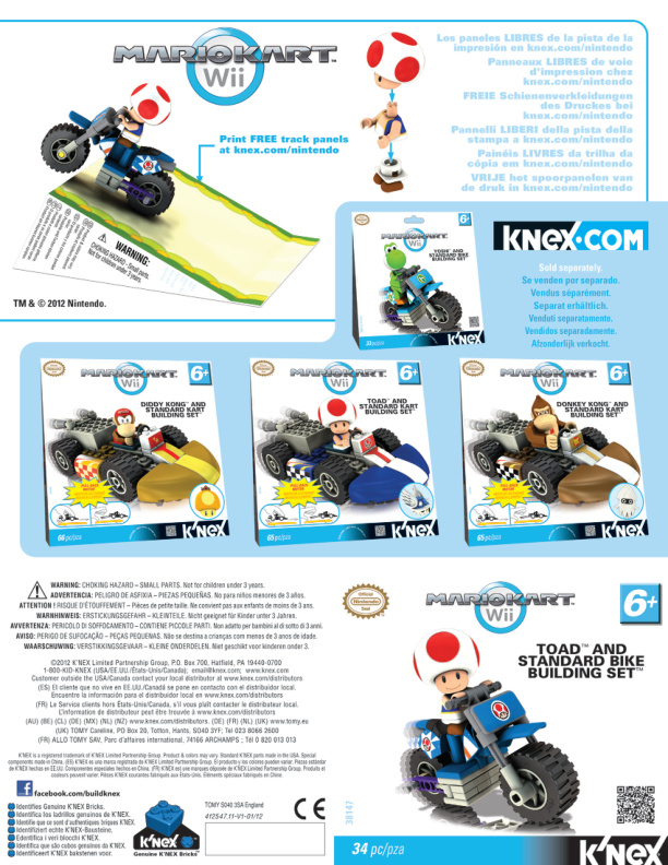 Nintendo Mario Kart Toad Bike 38147 | Knex.Parts