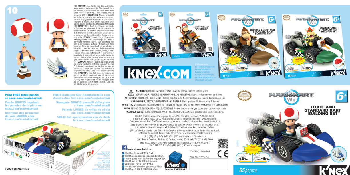 Nintendo Mario Kart Toad Kart 38044 | Knex.Parts