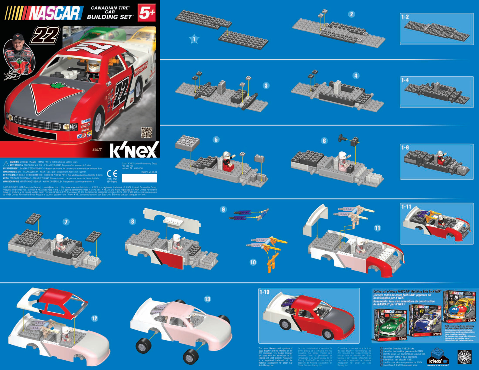 NASCAR 22 Canadian Tire Car 36073 | Knex.Parts
