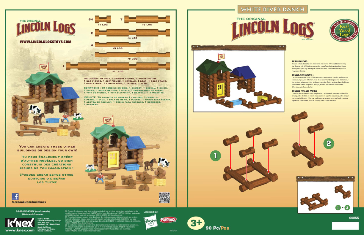 Lincoln Logs White River Ranch 00855 | Knex.Parts