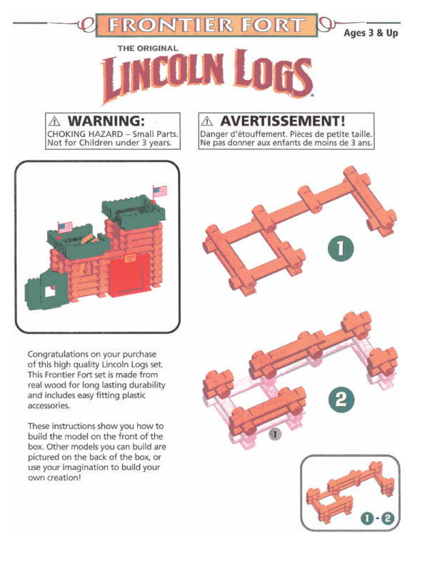 Lincoln Logs Frontier Fort 00975 | Knex.Parts