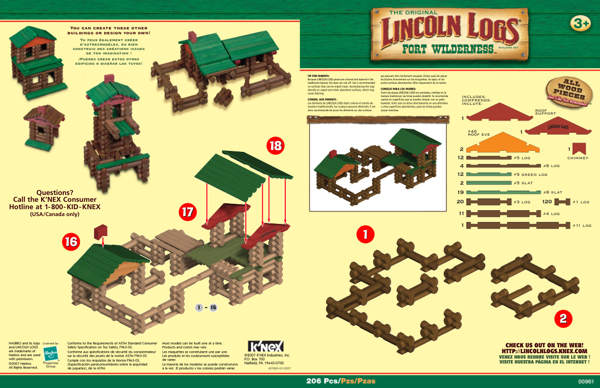 Lincoln Logs Fort Wilderness 00961 | Knex.Parts