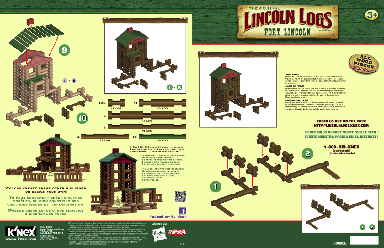 Lincoln Logs Fort Lincoln 00880 | Knex.Parts