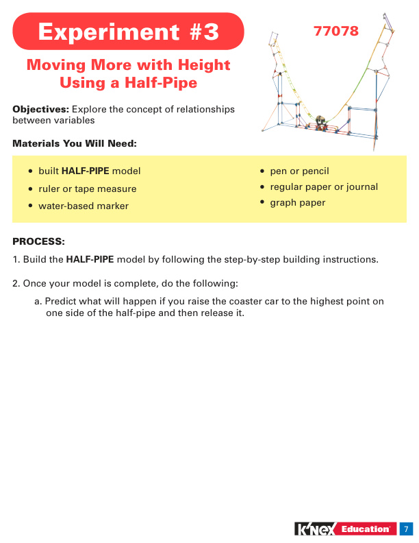 Education STEM Explorations Roller Coaster Experiment 3 Half Pipe 77078 ...