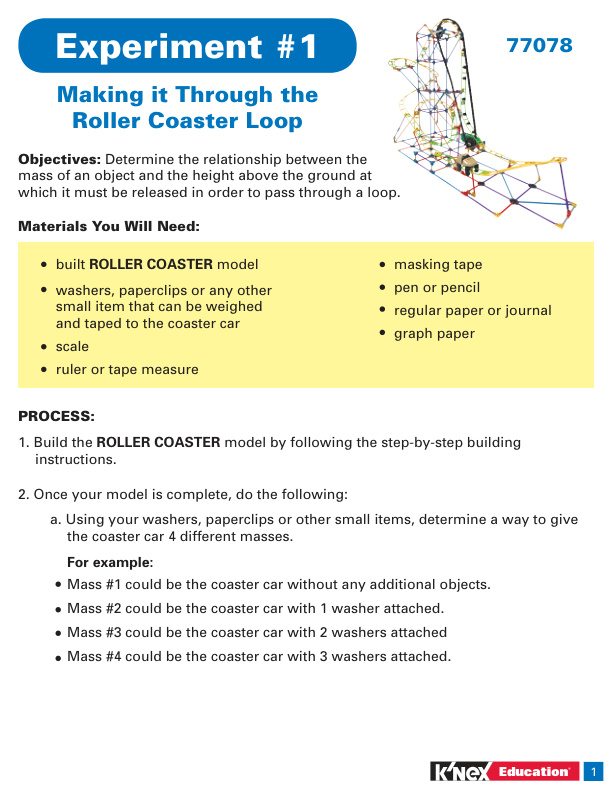 Education STEM Explorations Roller Coaster Experiment 1 Coaster 77078 ...