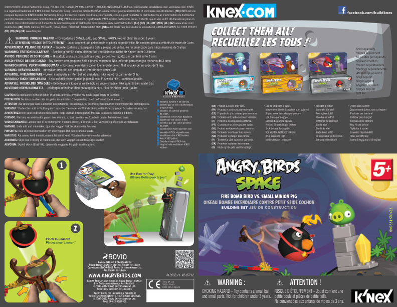 Angry Birds Fire Bomb Bird Small Minion Pig 72432 | Knex.Parts