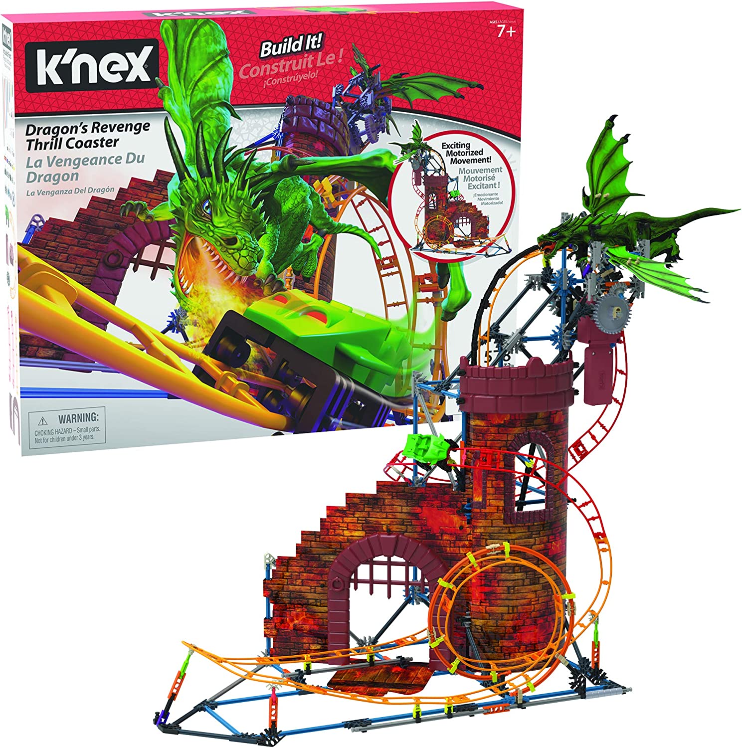 Rides K'nex Dragon's Revenge Thrill Roller Coaster Building Set | Knex ...