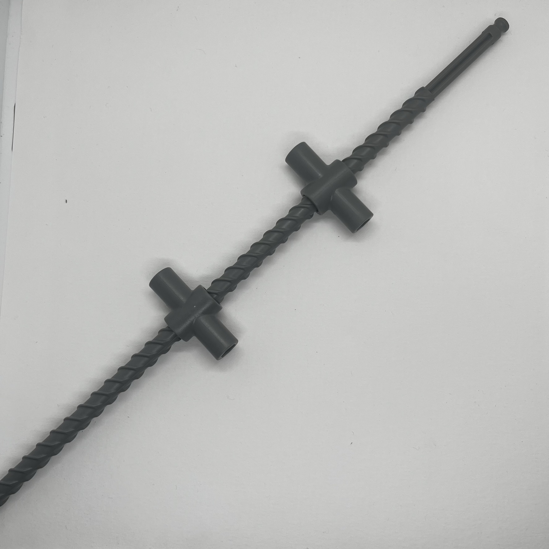 Grey Threaded Rod 2 Carriage Pieces 406mm | Knex.Parts